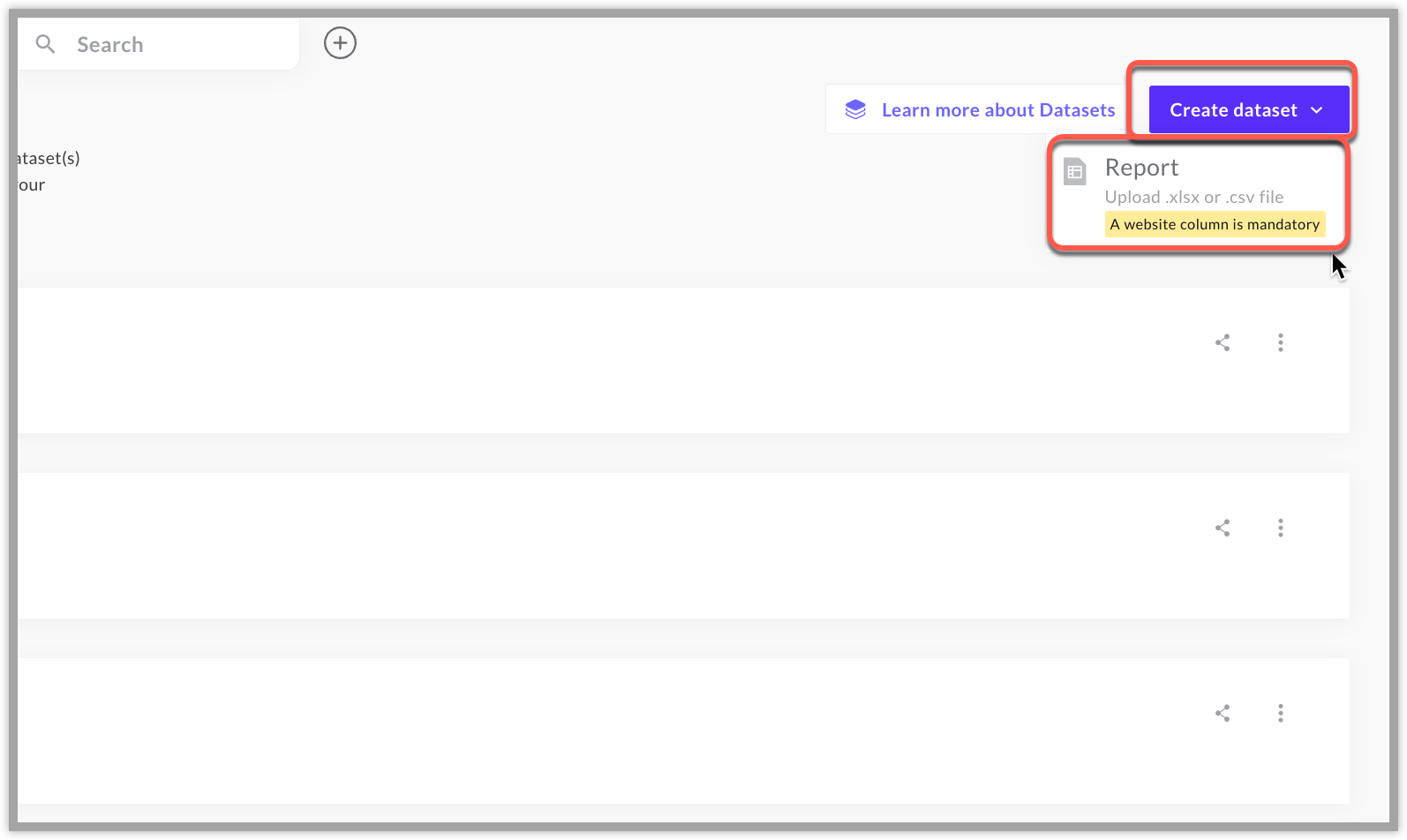 Datasets – Pronto Support