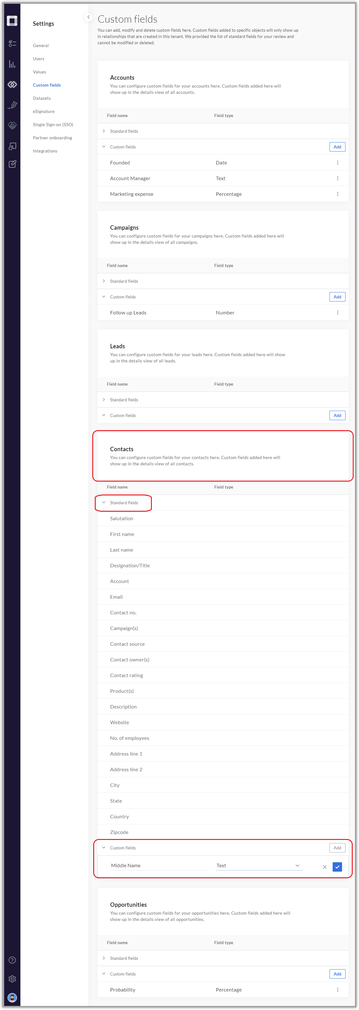 Customising Sales fields/values for a Relationship – Pronto Support