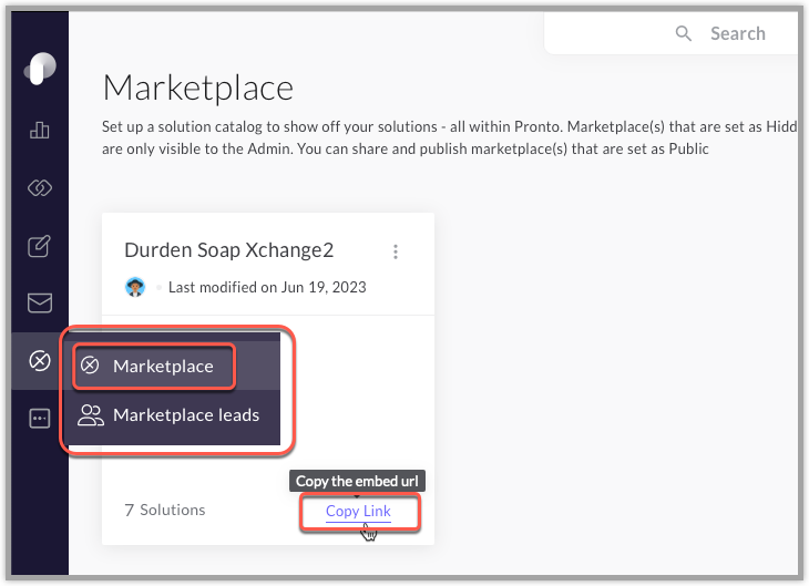 Marketplace – Pronto Support