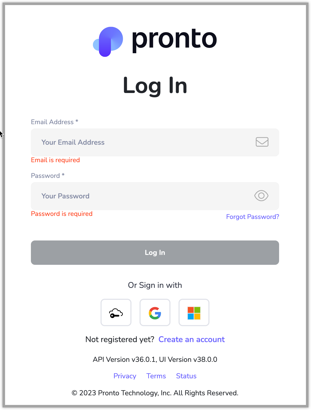 Login to Pronto – Pronto Support
