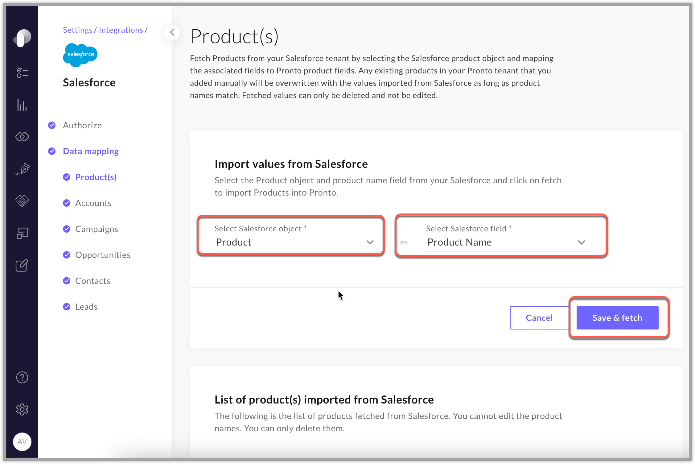 Salesforce Data Mapping Salesforce Objects To Pronto Objects Pronto Support