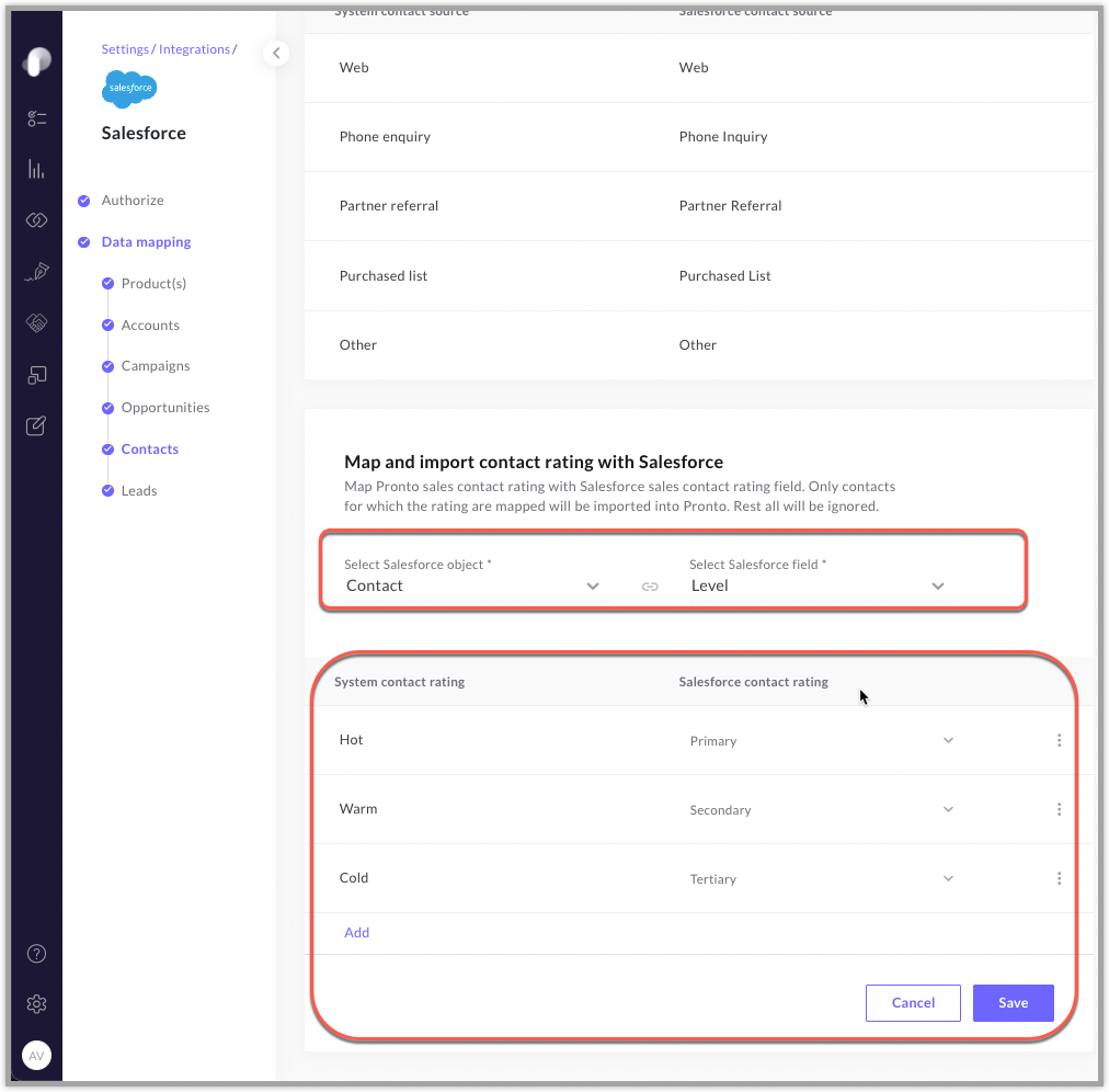 Salesforce Data Mapping Salesforce Objects To Pronto Objects Pronto Support 7732