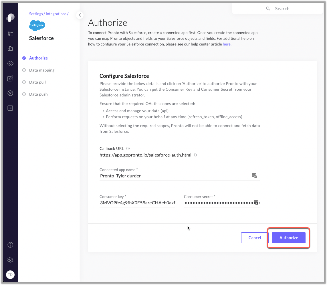 Salesforce Integration With Pronto Pronto Support