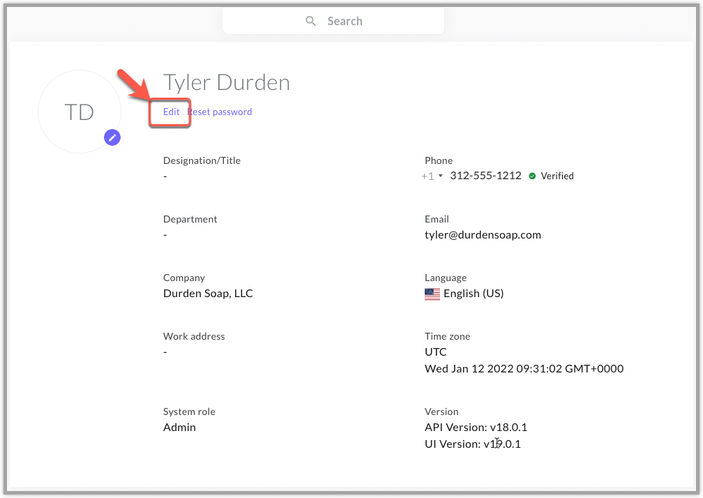 Update your profile and change platform language – Pronto Support