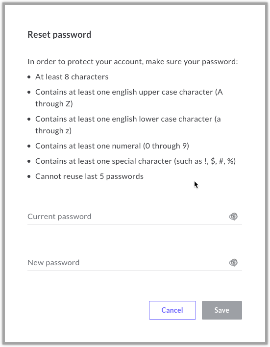 Reset password – Pronto Support